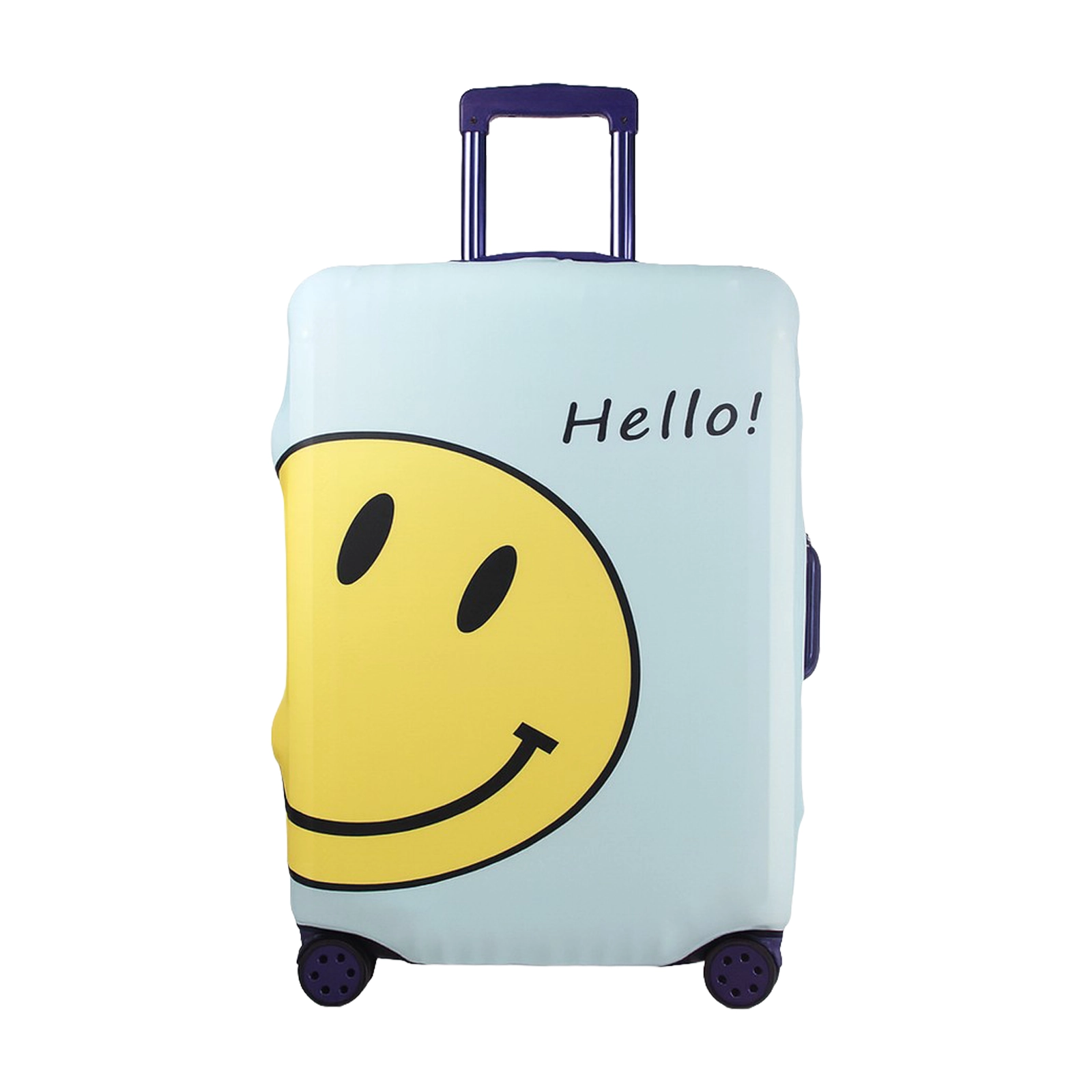 Suitcase Covers - Premium, Elasticated Fabric - Smiley Face - Periea