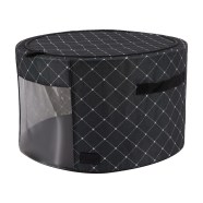 Abby Collapsible Round Storage Box Black Diamond Periea Abby Collapsible Round Storage Box Black Diamond Periea